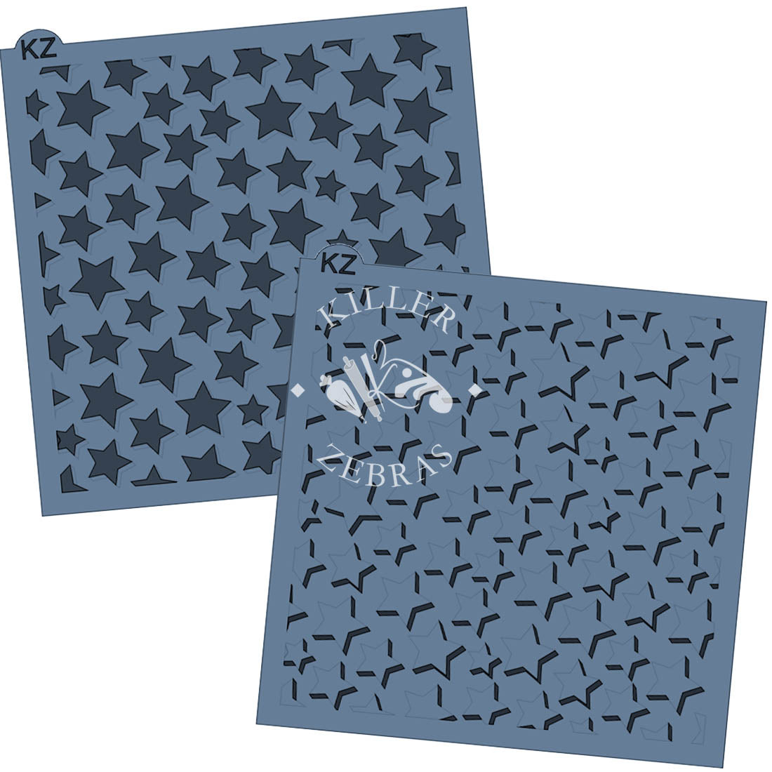 3D Stars 2 Part Stencil | Killer Zebras