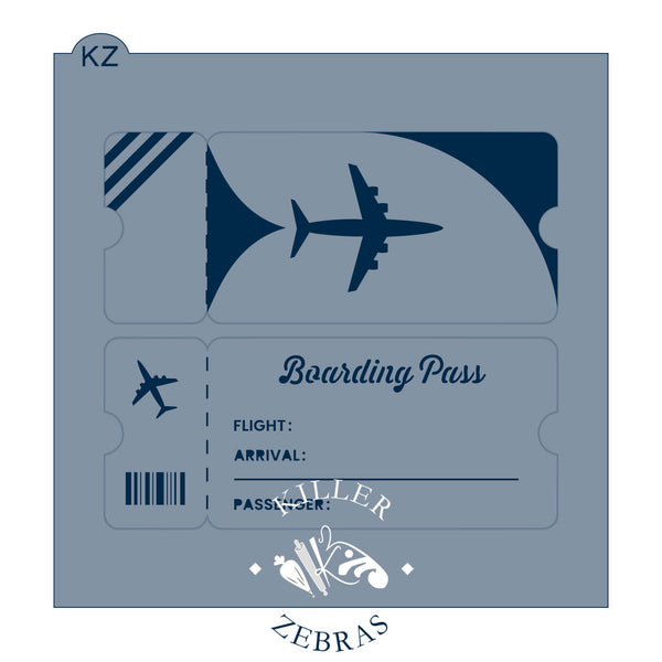 Plane Ticket Cookie Cutter & Stencil Set | Cookie Decorating Set ...