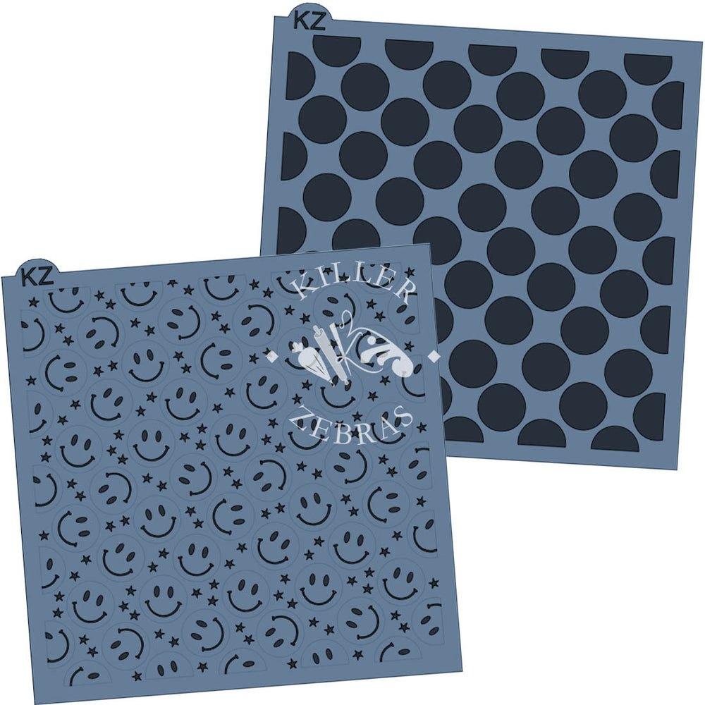 Smiley Faces 2 Part Stencil | Killer Zebras