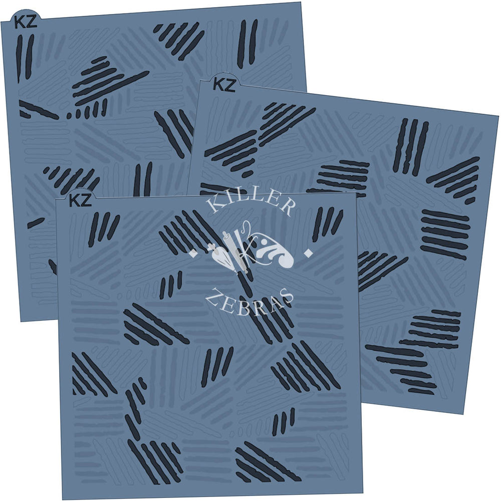 Modern Weave 3 Part Stencil | Killer Zebras