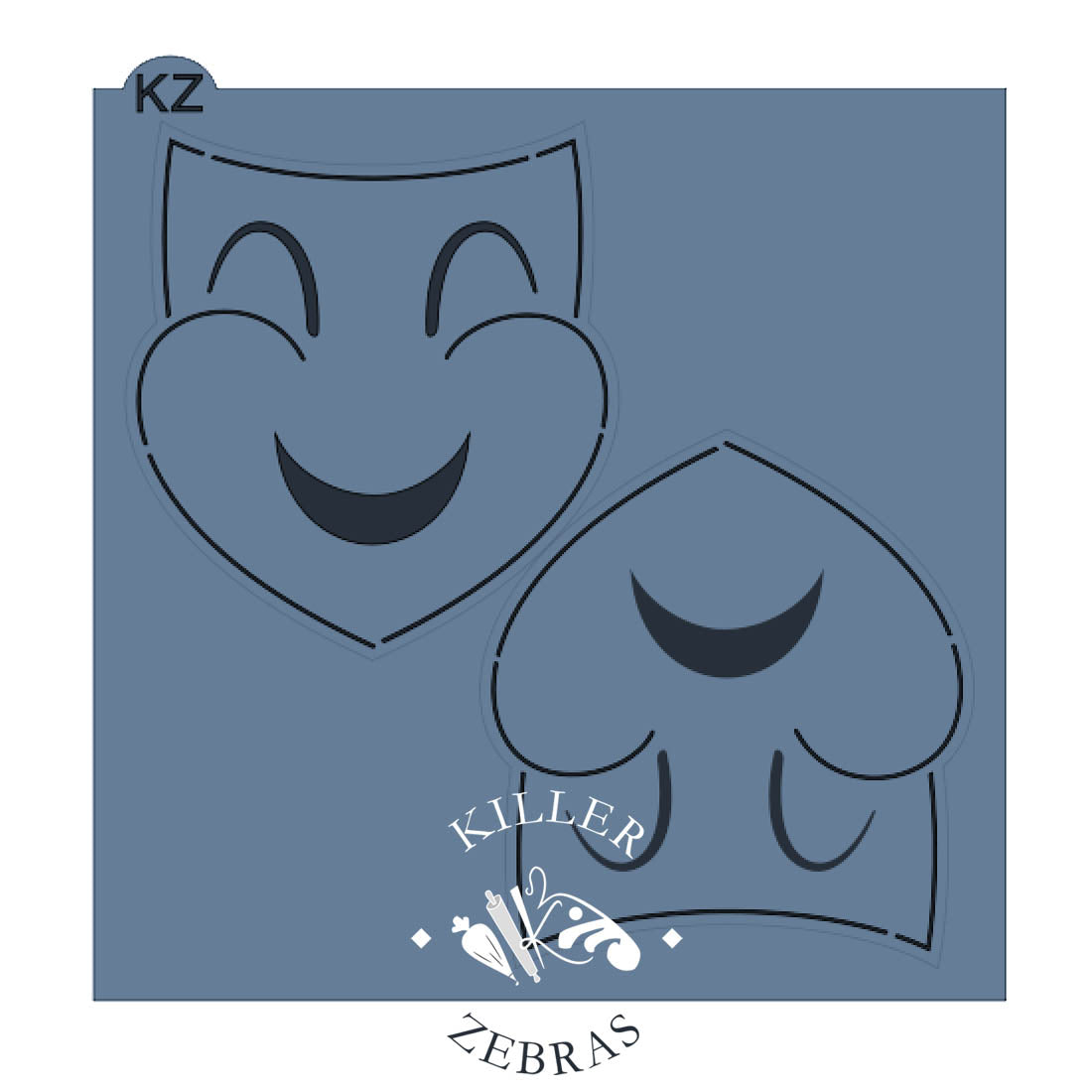 Comedy/Tragedy Mask Cutter/Stencil | Killer Zebras