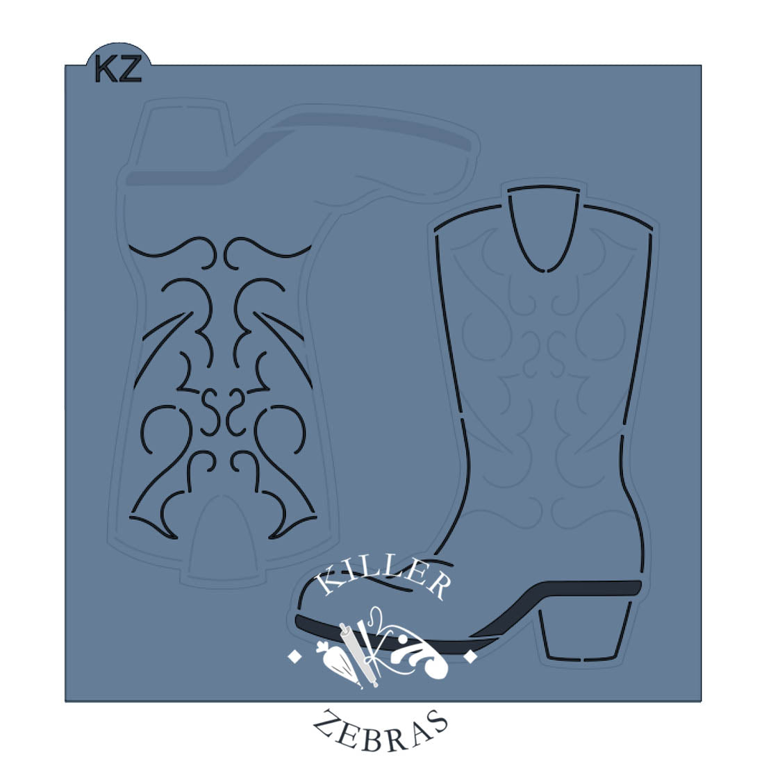 Cowboy Boot Pattern Printable STENCILLO COWBOY BOOT Card Making