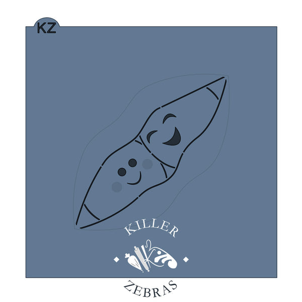 Two Peas in a Pod Cutter/Stencil - Killer Zebras